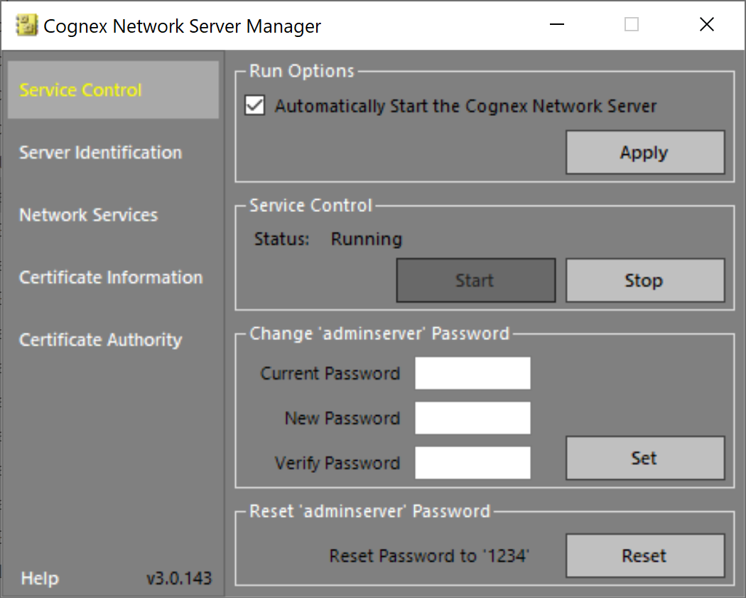 Service Control Pane
