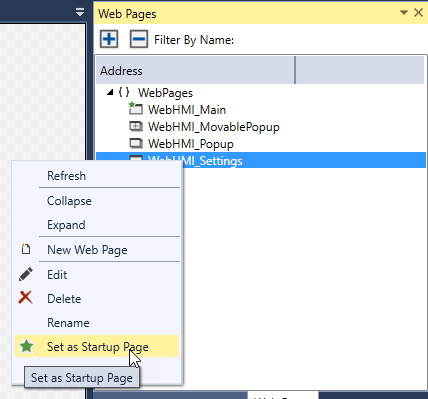 Configure a Startup Web Page