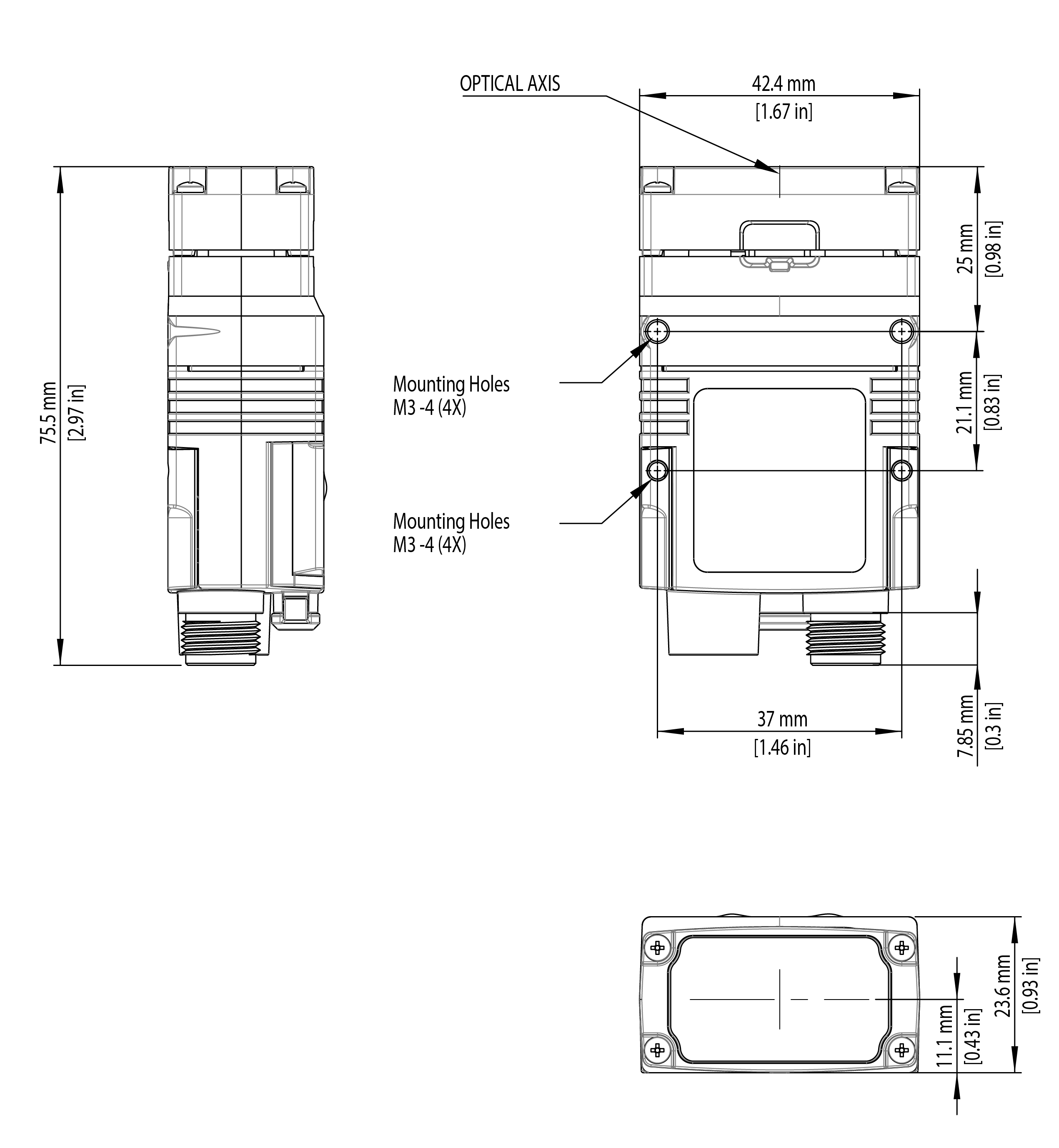 DataMan 280 Reader Dimensions