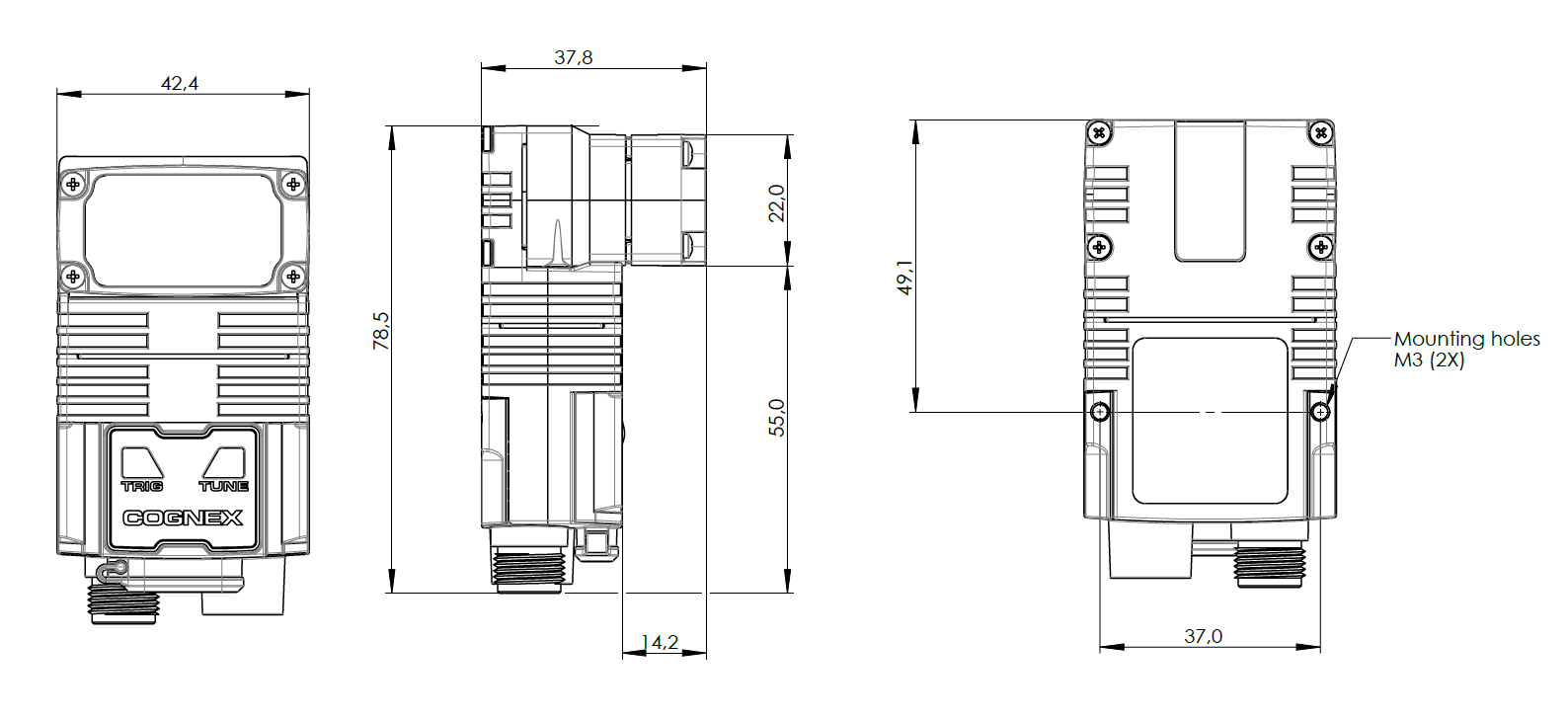 DataMan 280 Reader Dimensions