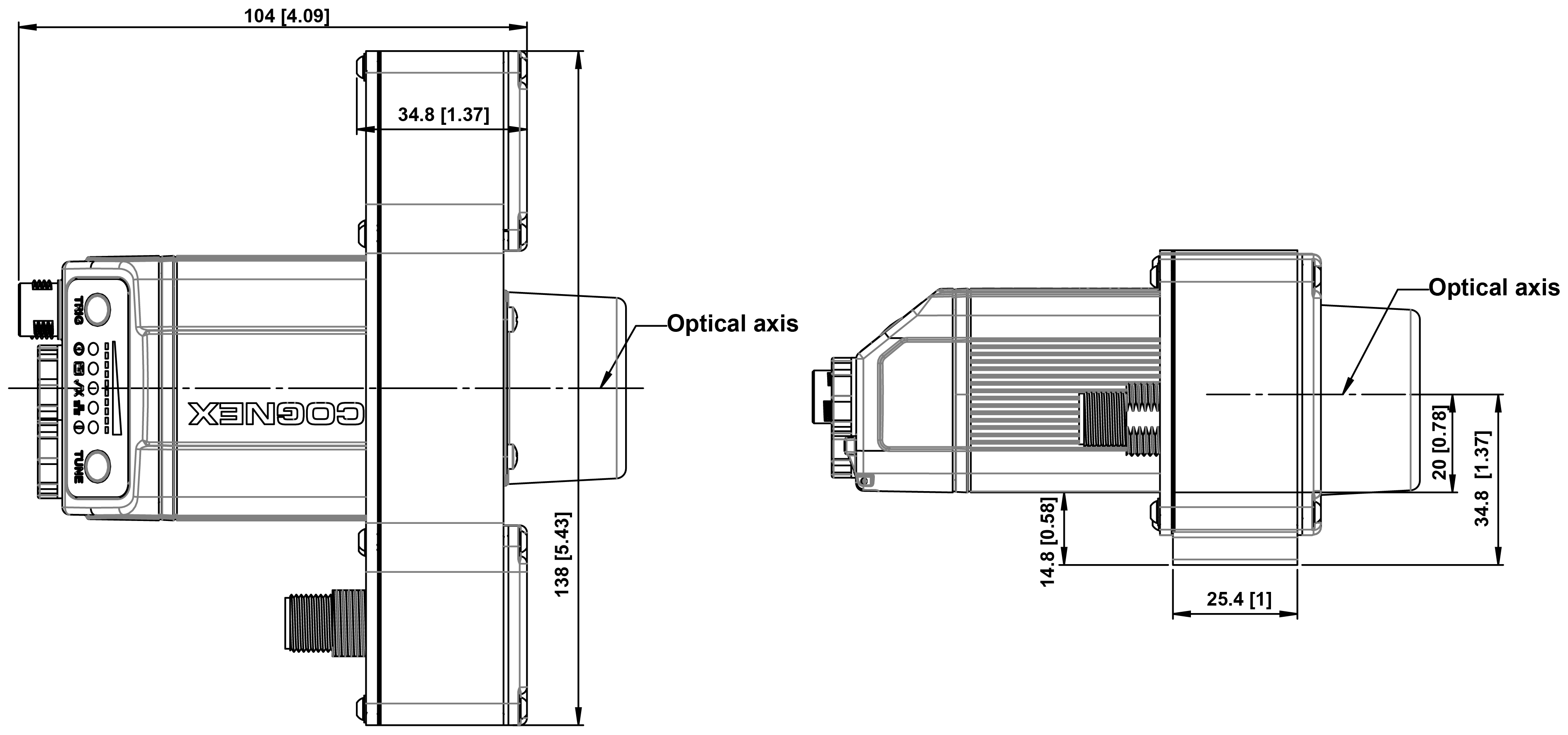 DataMan 370 Series Reader Dimensions