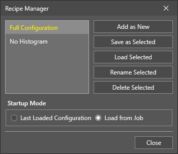 Recipe Manager Options