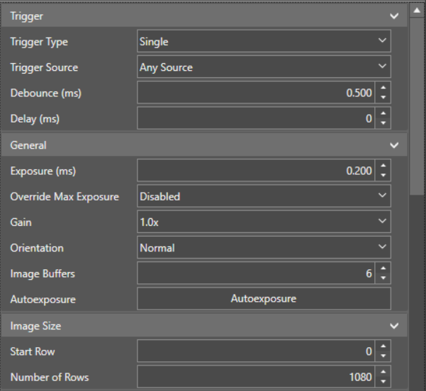 Advanced Acquisition Settings
