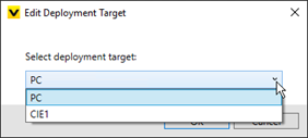 Edit Deployment Target