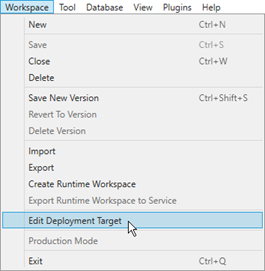 Edit Deployment Target